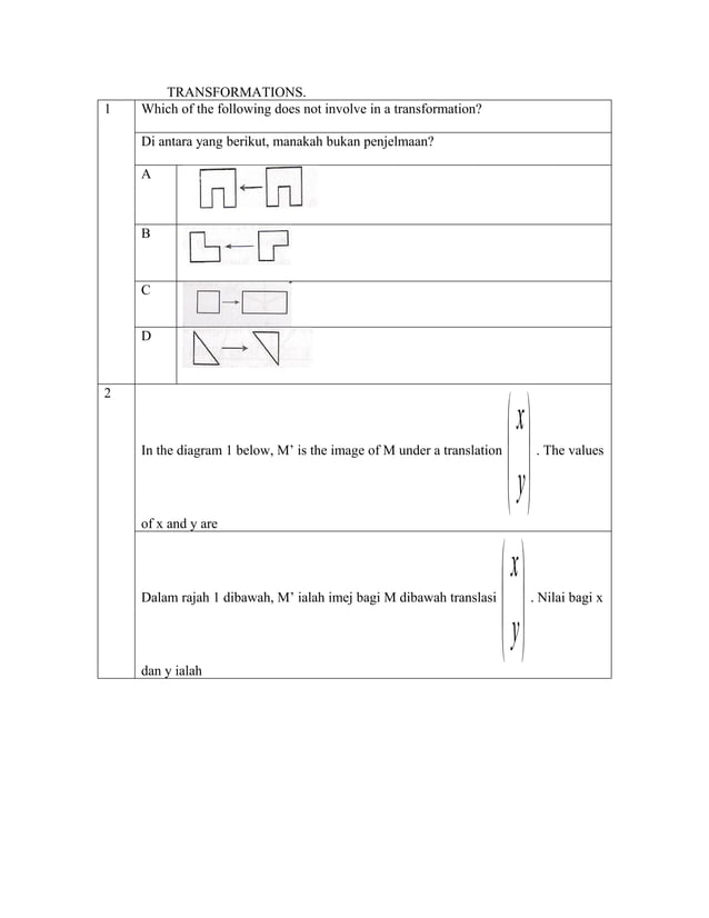 Transformation pmr paper 1 | DOC