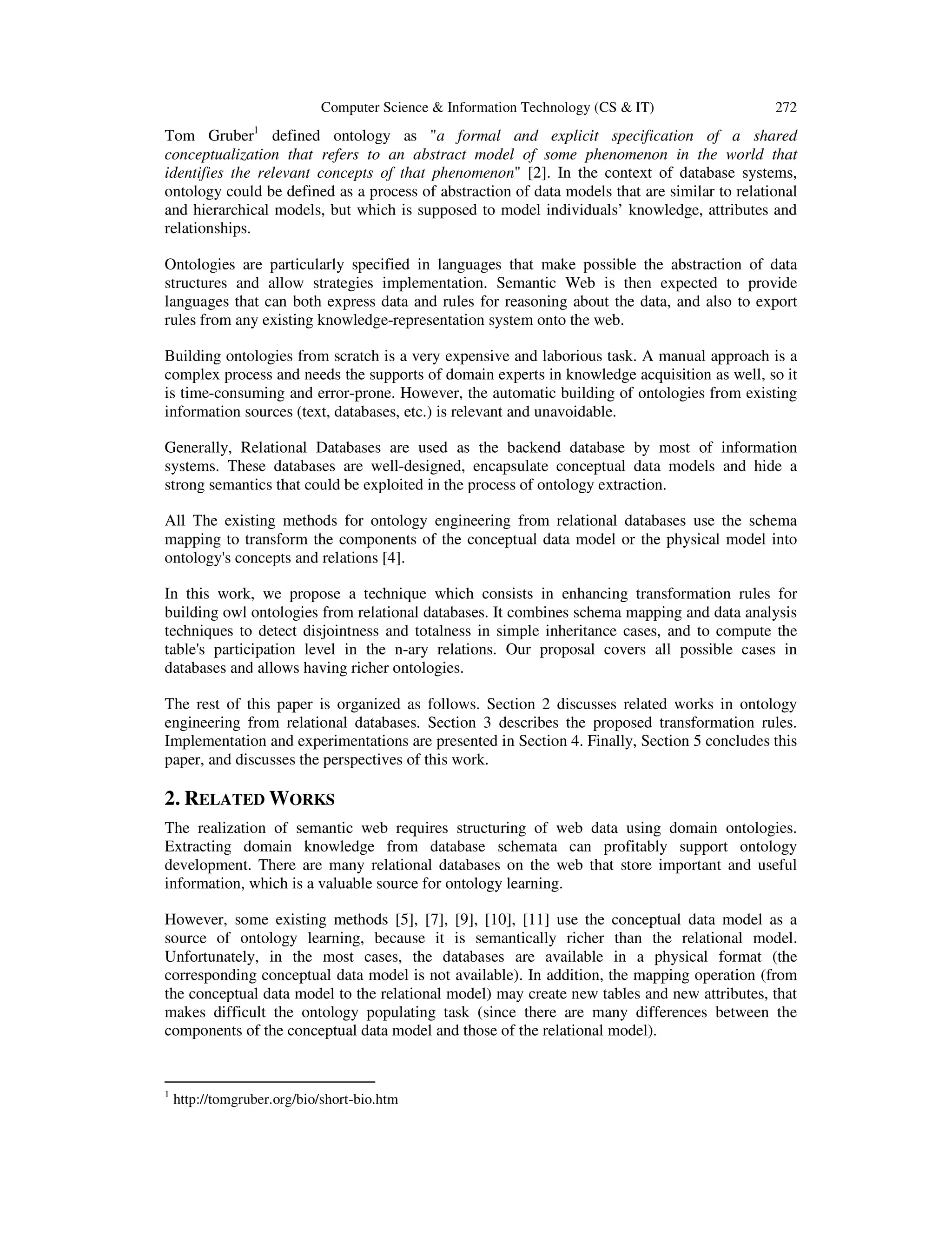 TRANSFORMATION RULES FOR BUILDING OWL ONTOLOGIES FROM RELATIONAL DATABASES | PDF