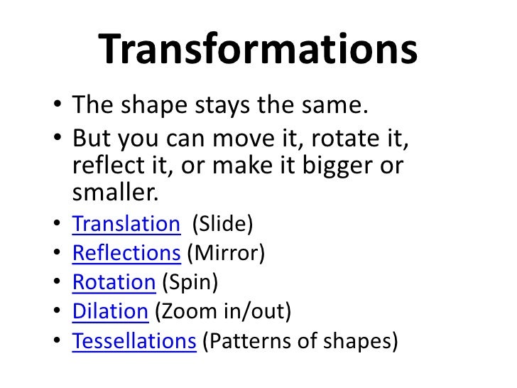 Transformations of shapes in geometry - Bosorganic
