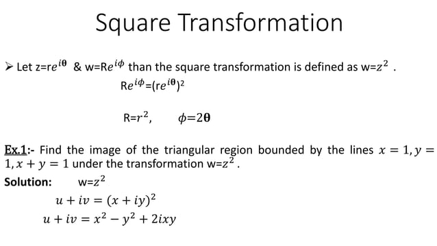 Transformations (complex variable & numerical method) | PPTX | Physics ...