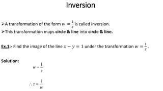 Transformations (complex variable & numerical method) | PPTX
