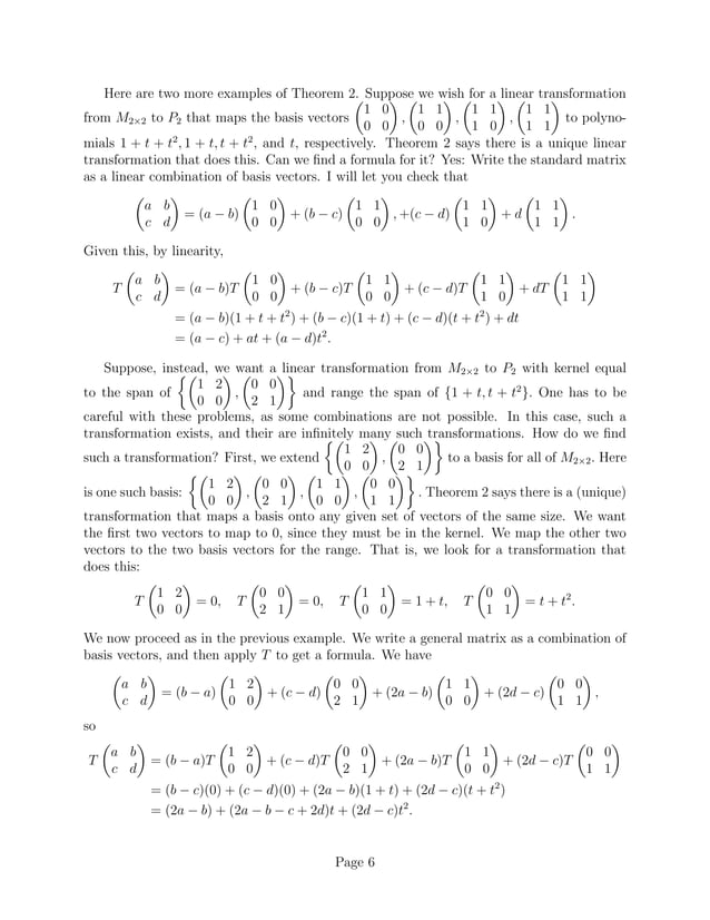 linear transformation and rank nullity theorem