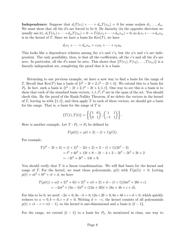 linear transformation and rank nullity theorem | PDF