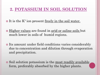 Transformations and dynamics of potassium | PPTX