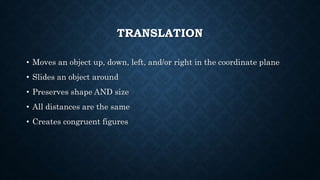 Transformations in the coordinate plane | PPTX