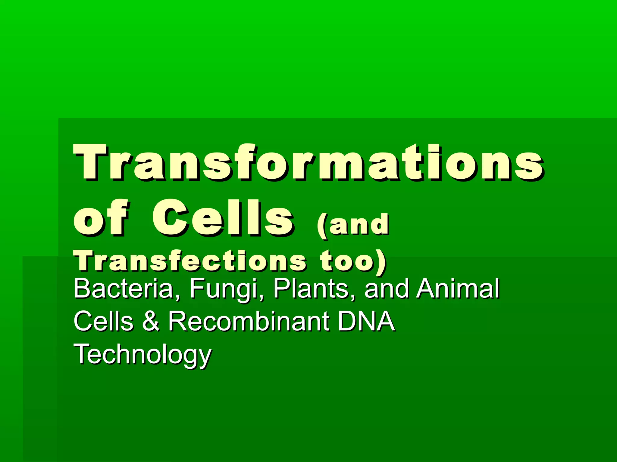 Transformations of cells | PPT