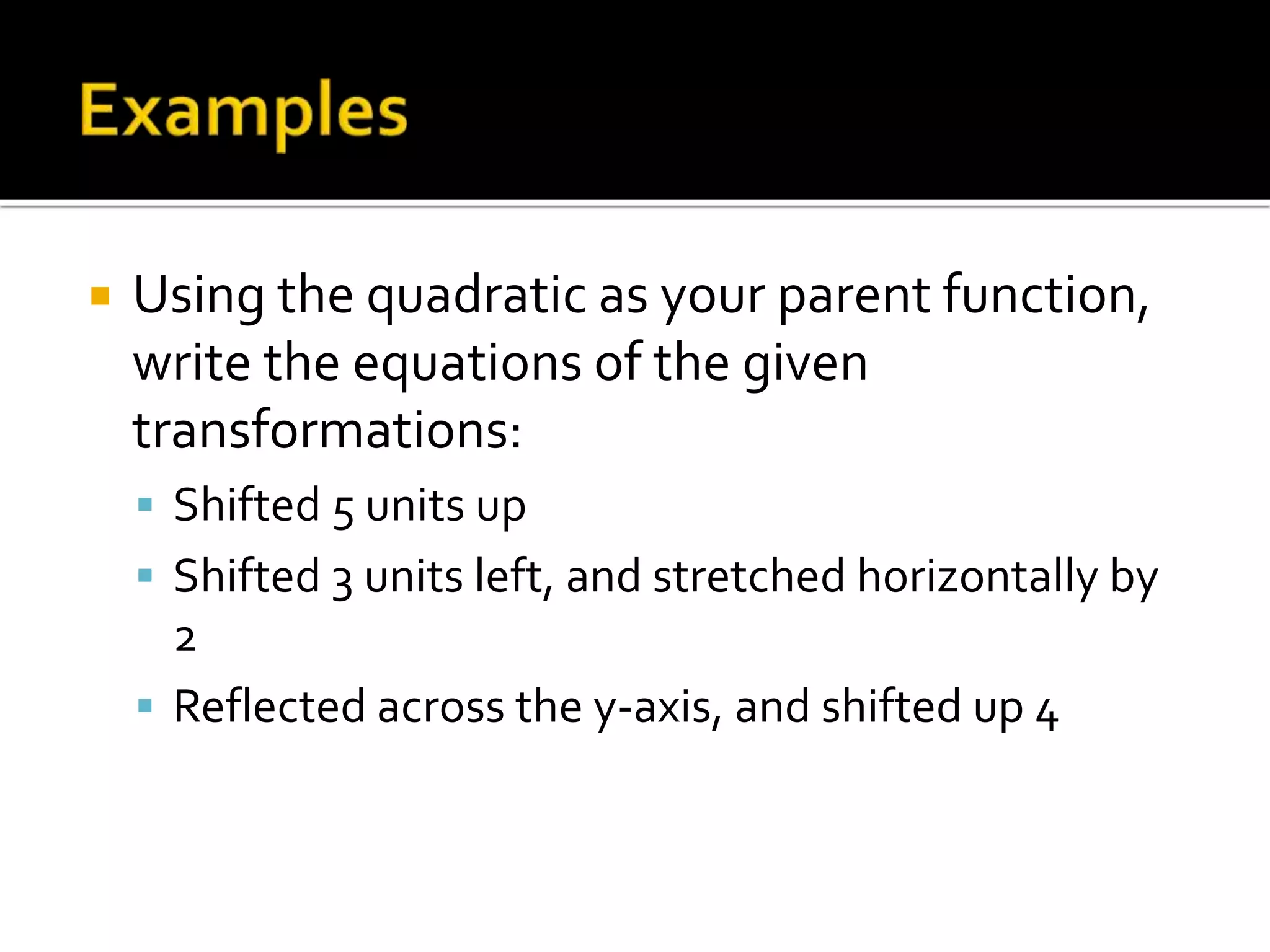 Transformations of functions | PPTX