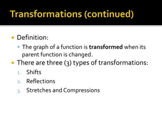 Transformations of functions | PPTX