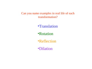 Transformations ppt | PPT