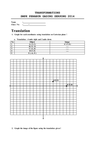 Transformations worksheet | DOCX