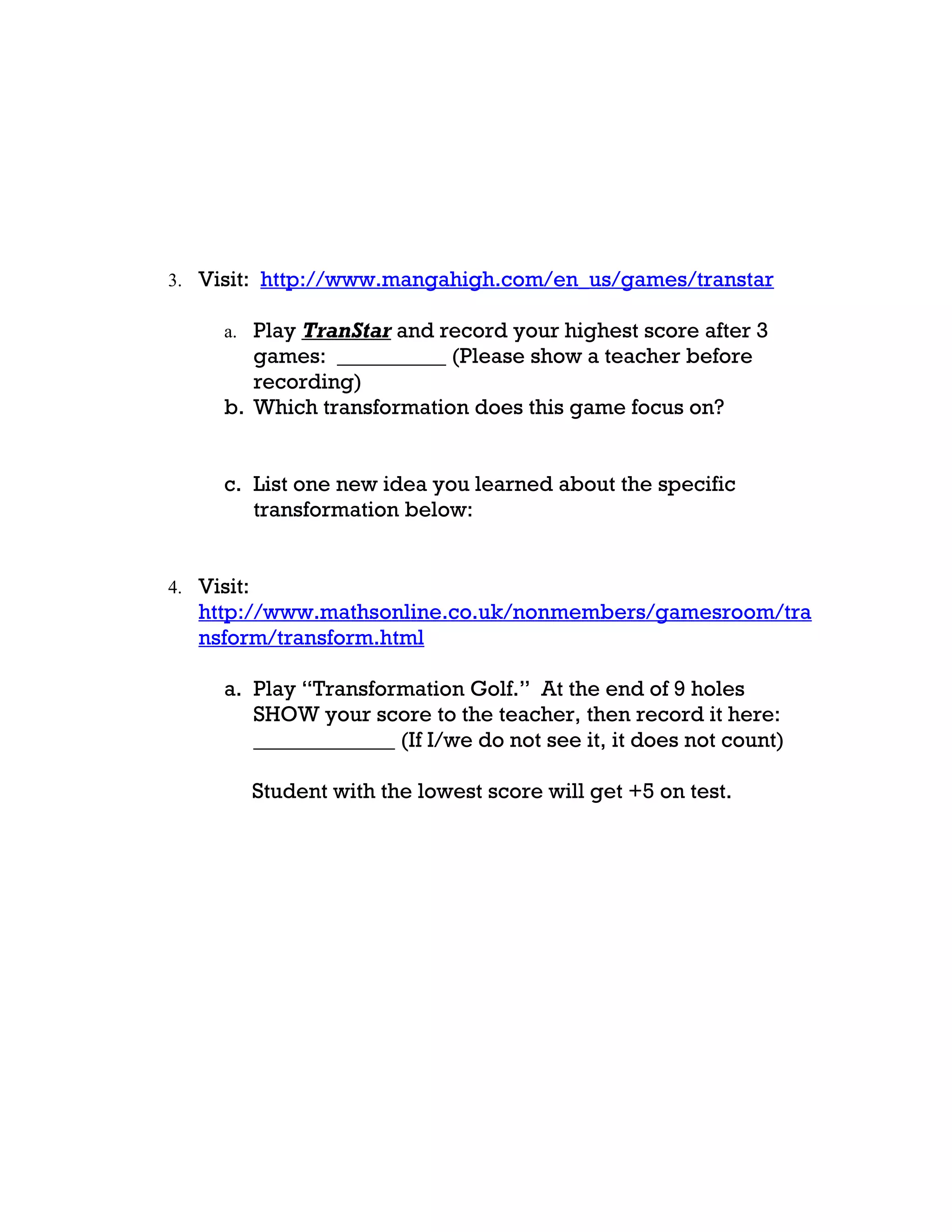 Transformation webquest | PDF