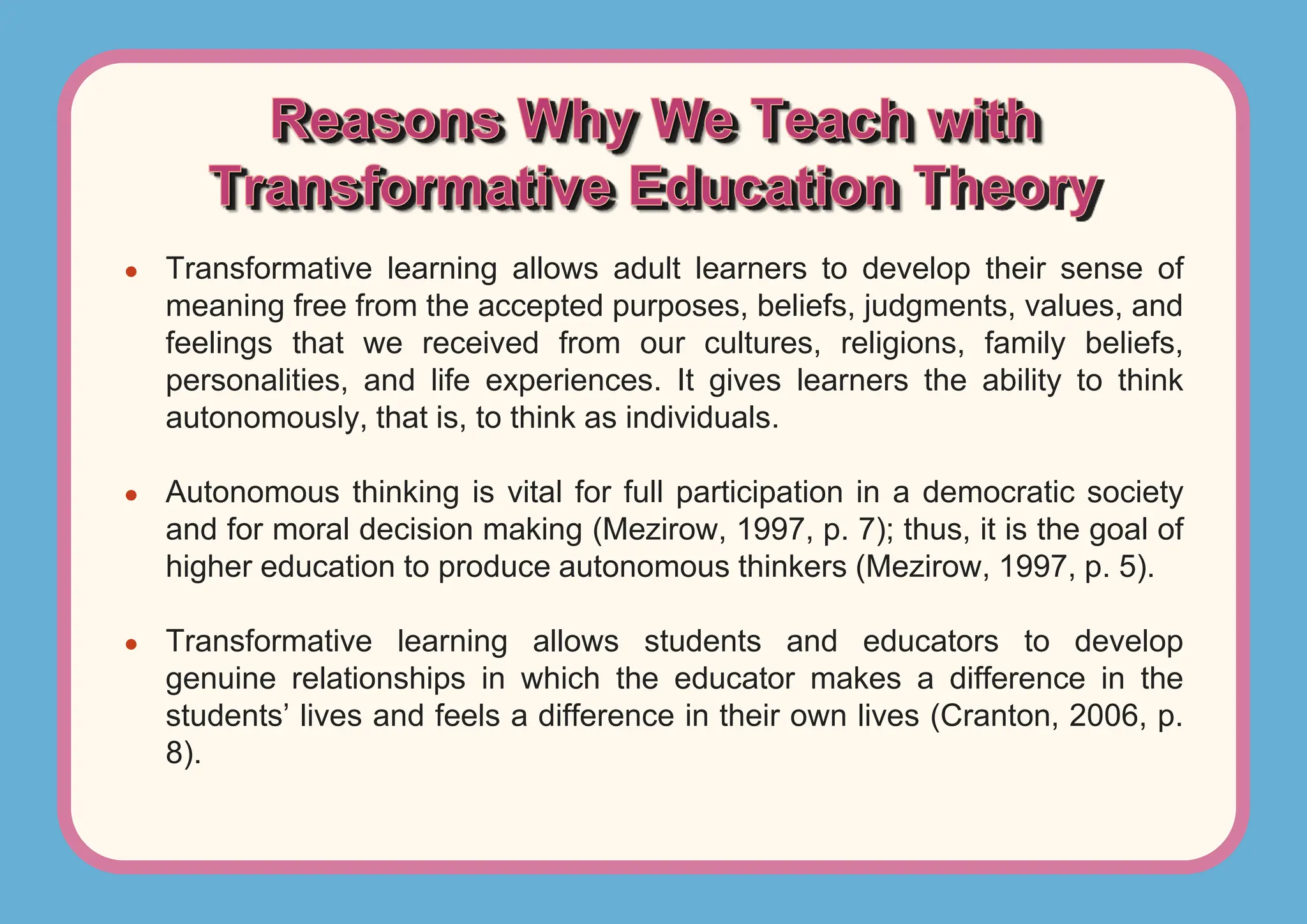 Transformative Education Report 1 Pptx