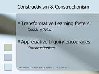 Transformative Learning & Appreciative Inquiry V2.1 | PPT | Business ...
