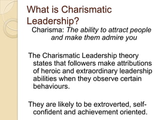 Transformative and charismatic leadership | PPTX