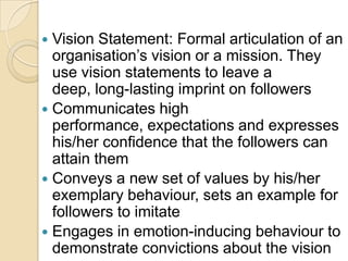 Transformative and charismatic leadership | PPTX