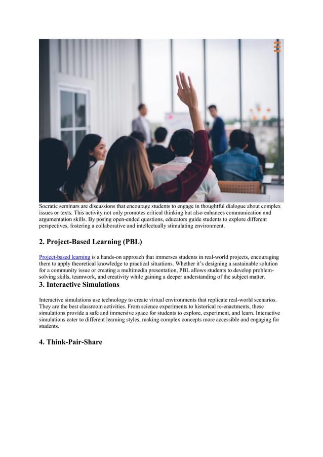 Transformative Classroom Activities That Inspire Students | PDF | Homework and Study | Education