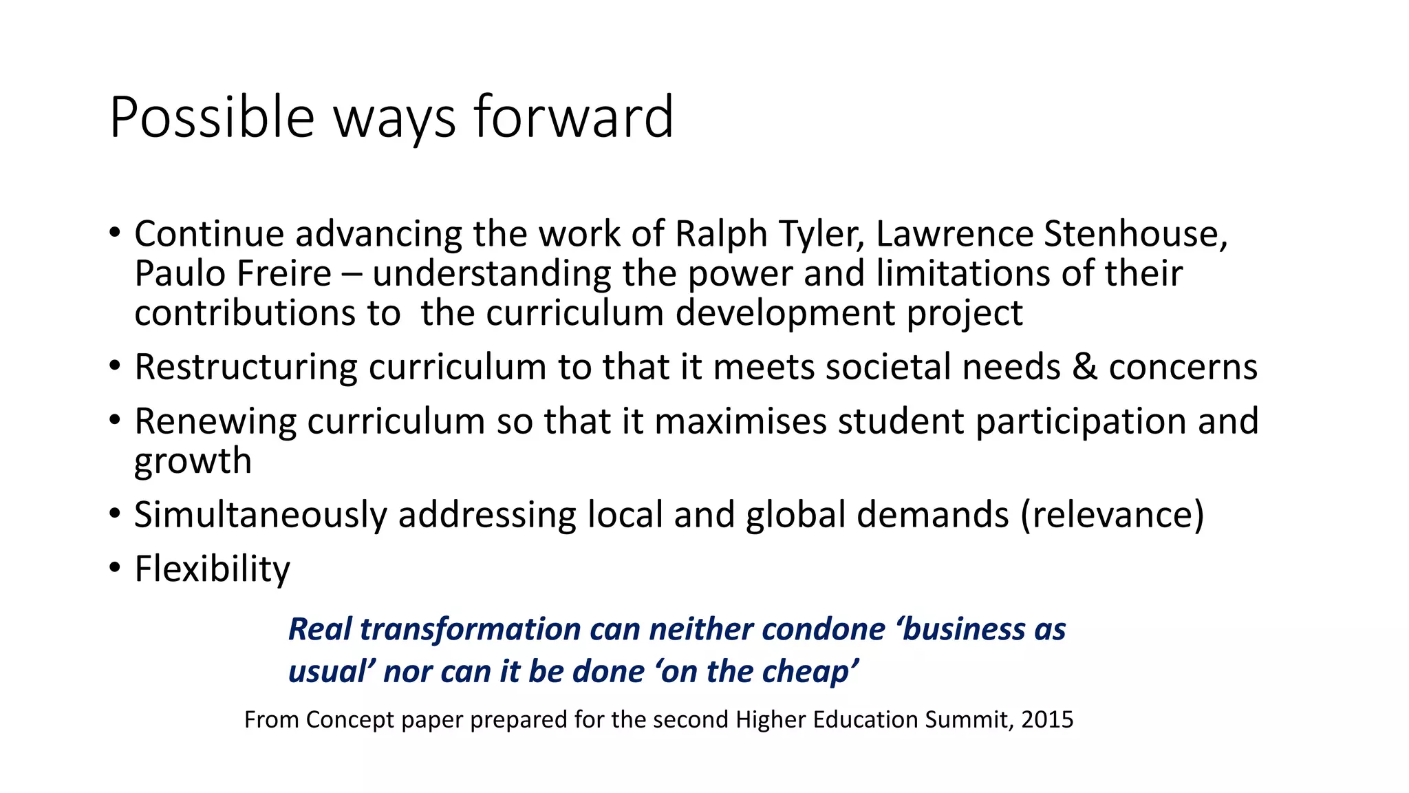 Transformative curriculum rita 2016 | PPT