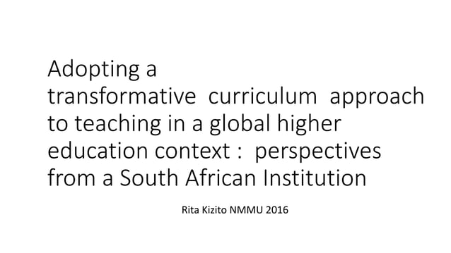 Transformative curriculum rita 2016 | PPT | Free Download
