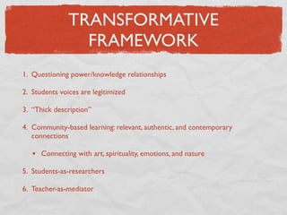 Transformative Teaching Framework | PDF