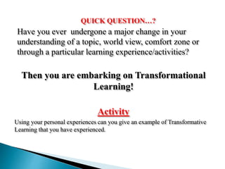 Transformative learning | PPTX
