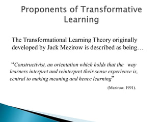 Transformative learning | PPTX