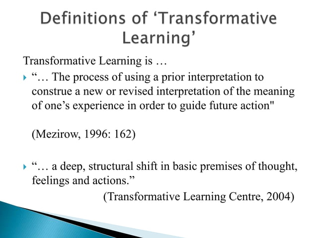 Transformative learning | PPT