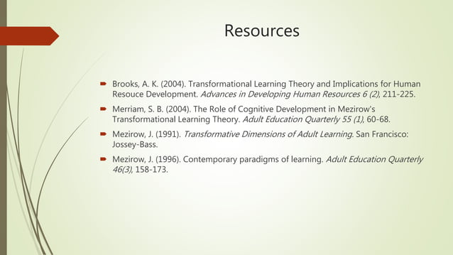 Transformative learning powerpoint (4.1) | PPTX | Adult Education ...