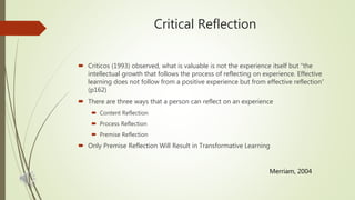 Transformative learning powerpoint (4.1) | PPTX