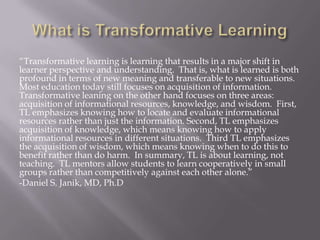 Transformative learning slides | PPTX