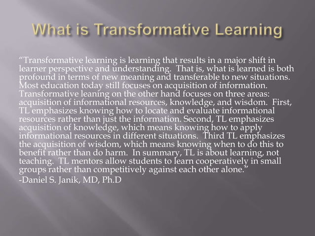 Transformative learning slides | PPTX