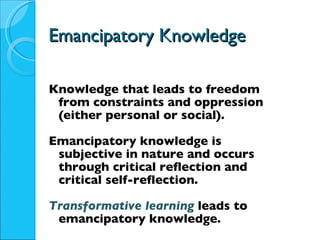 Transformative Learning Slides Revised For October 15 Class | PPT