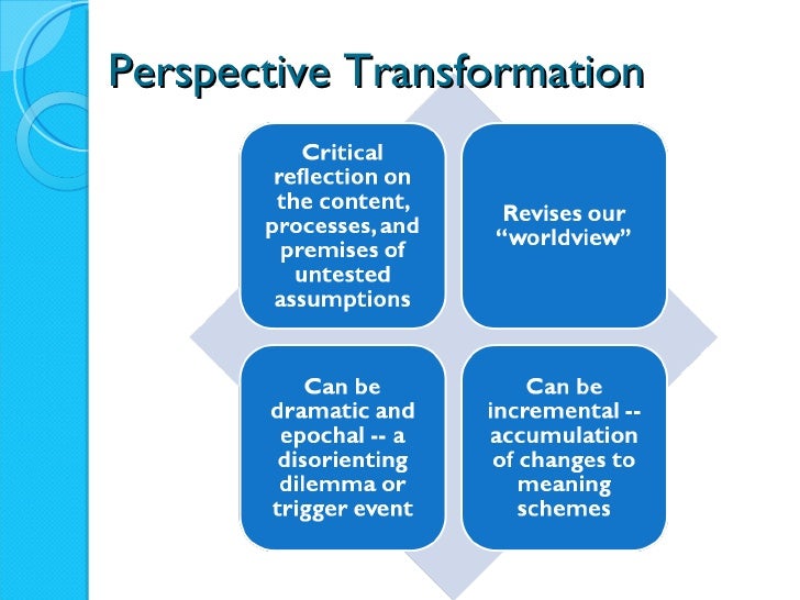 Transformative Learning Slides Revised For October 15 Class