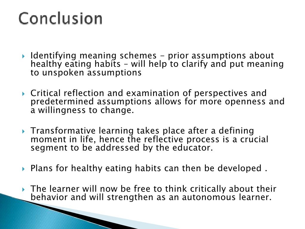 Transformative Learning Theory Applied