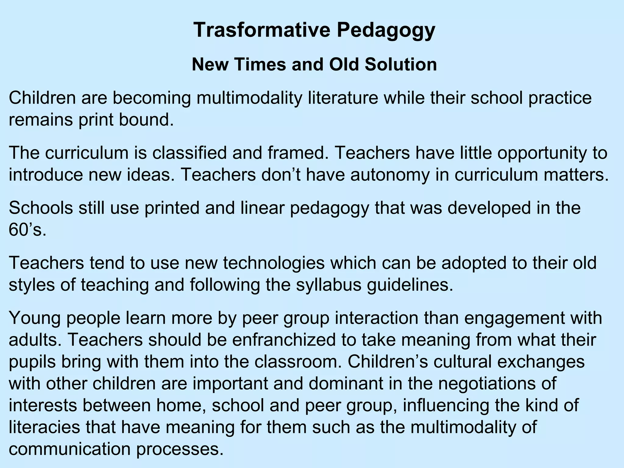 Transformative pedagogy | PPT