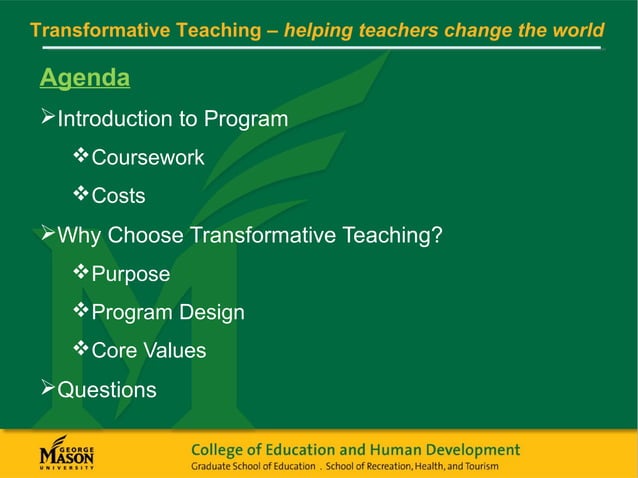 Transformative Teaching Information Session | PPT