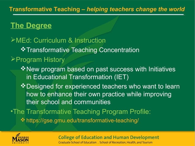 Transformative Teaching Information Session | PPT