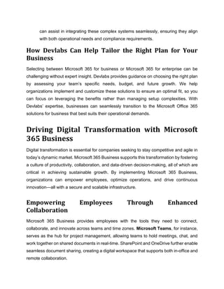 Transform Collaboration and Productivity Microsoft 365 Business | PDF