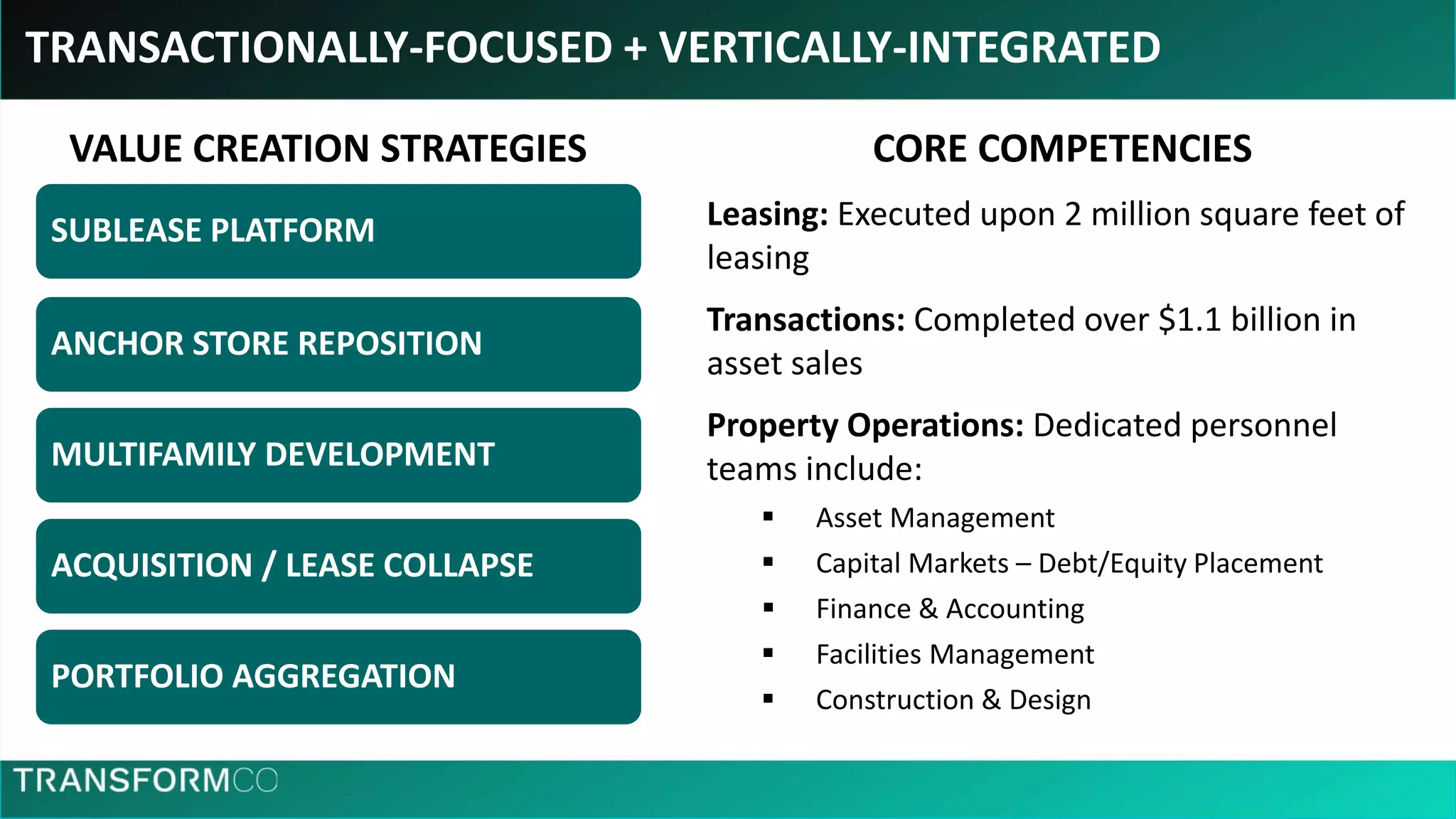 Welcome to Transformco Properties | PPTX | Business | Business and Finance