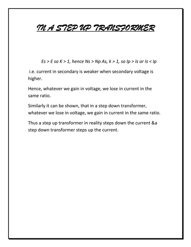 Transformer(Class 12 Investigatory Project) | PDF | Physics | Science