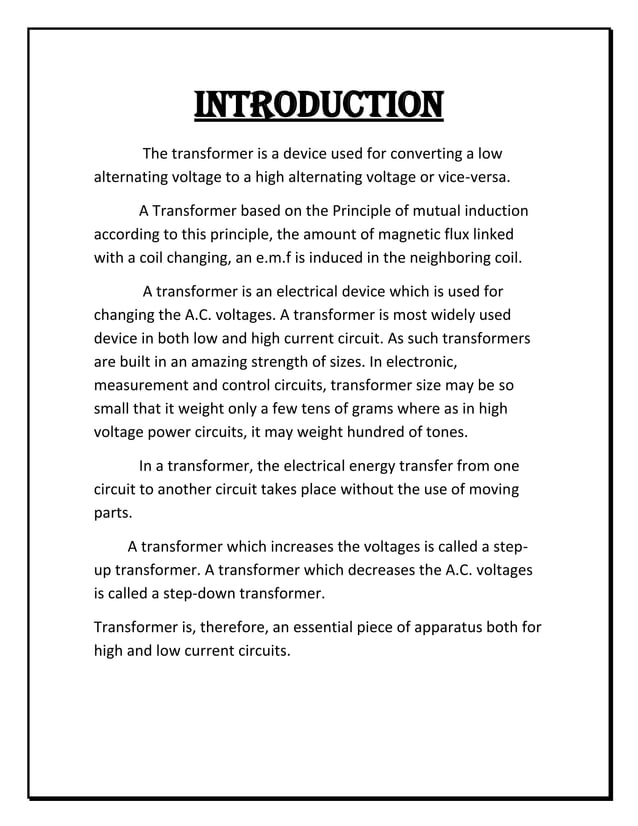 Transformer(Class 12 Investigatory Project) | PDF | Physics | Science