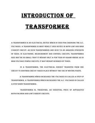 Transformer | DOC