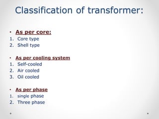Transformer: Introduction, development, uses and calculations | PPTX ...