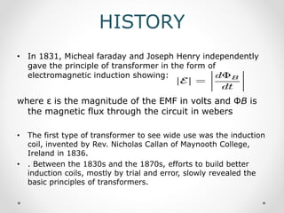 Transformer: Introduction, development, uses and calculations | PPTX ...
