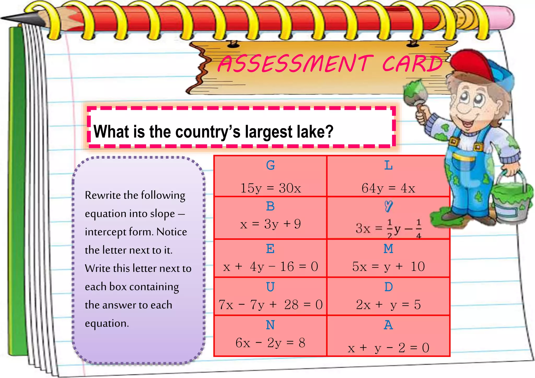 Rewriting Linear Equation from standard form to slope intercept form | PPTX