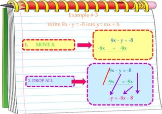 Rewriting Linear Equation from standard form to slope intercept form | PPTX