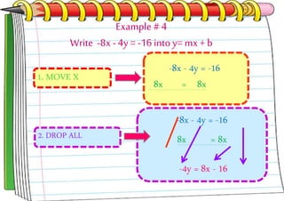Rewriting Linear Equation from standard form to slope intercept form | PPTX