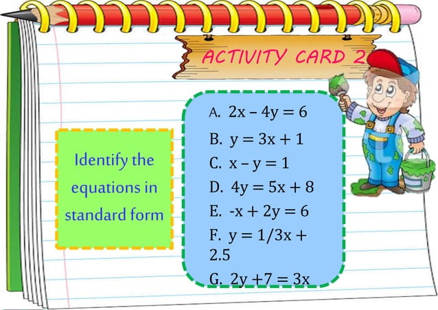 Rewriting Linear Equation from standard form to slope intercept form | PPTX