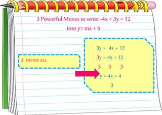 Rewriting Linear Equation from standard form to slope intercept form | PPTX