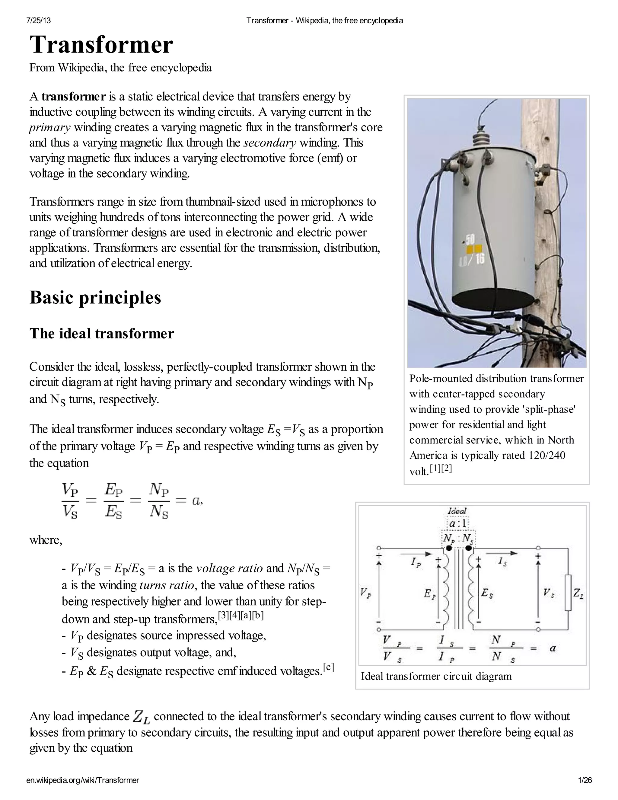 Transformer wikipedia, the free encyclopedia | PDF