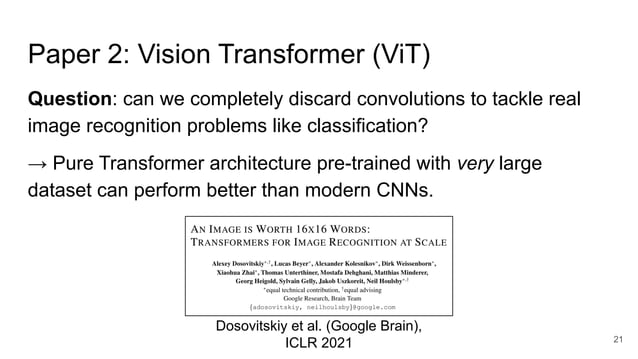 Transformer based approaches for visual representation learning | PDF